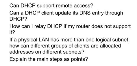 Solved Can DHCP Support Remote Access Can A DHCP Client Chegg