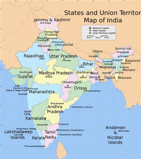 Printable India Map With States And Capitals