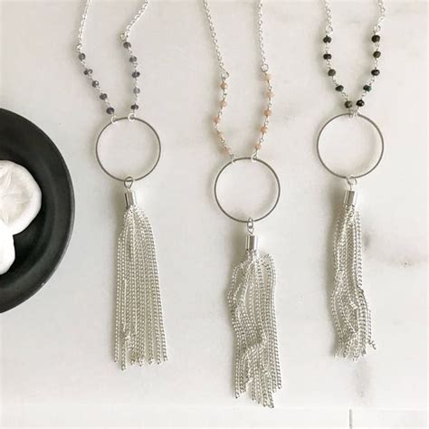 Long Tassel Necklace Etsy