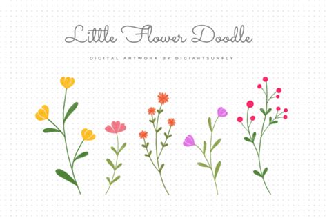 Doodle Flower Cute Clipart Graphic By DigiArtSunfly Creative Fabrica