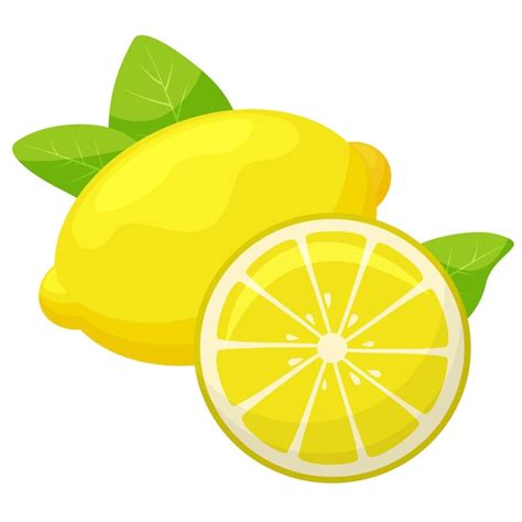 Premium Vector A Cartoon Drawing Of Lemons With Green Leaves