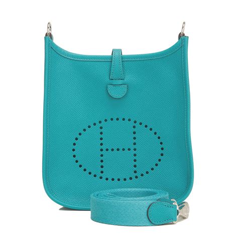 Hermès Bleu Paon Evelyne III TPM of Epsom Leather with Palladium