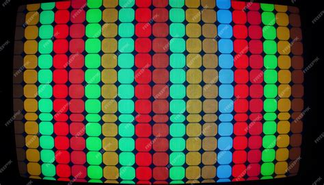 Macro Image Of Pixels Of A Crt Screen You Will See An Arrangement Of 3