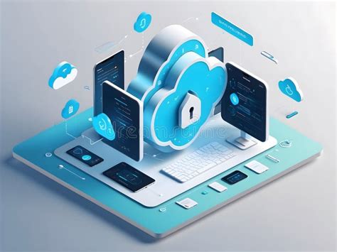 Navigating The Cloud Computing And Storage Stock Illustration Illustration Of Background