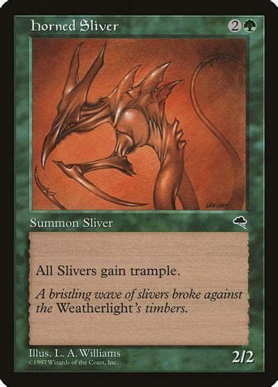 【mtg】 有角スリヴァーhorned Sliver英語版 Tmp緑 の通販 カーナベル