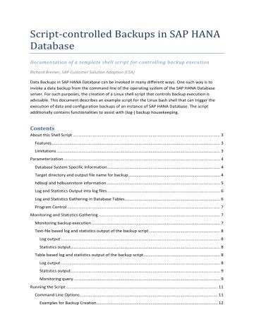 SAP HANA Database Documentation Manualzz