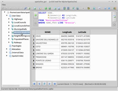 SpatiaLite Quickstart OSGeoLive 14 0 Documentation