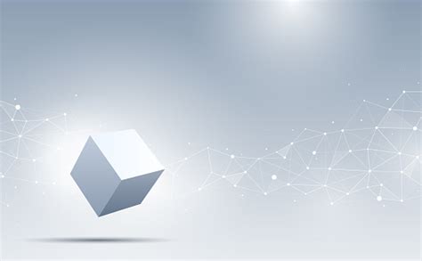 추상적인 3d 큐브 및 배경 큐브는 추상적인 배경에 부동입니다 과학 및 기술입니다 큰 데이터 및 인터넷 연결 벡터 일러스트입니다