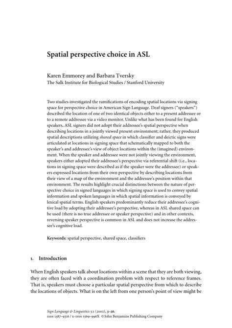 PDF Spatial Perspective Choice In ASL