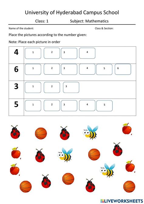 Counting Numbers Interactive Exercise For 1 Live Worksheets