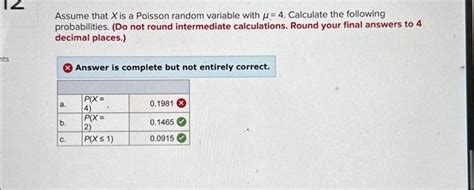 Solved Assume That X Is A Poisson Random Variable With μ4