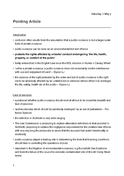 Pointing A Summary Using Case Law And Lectures Notes In The Form Of A Mindmap Wednesday 1
