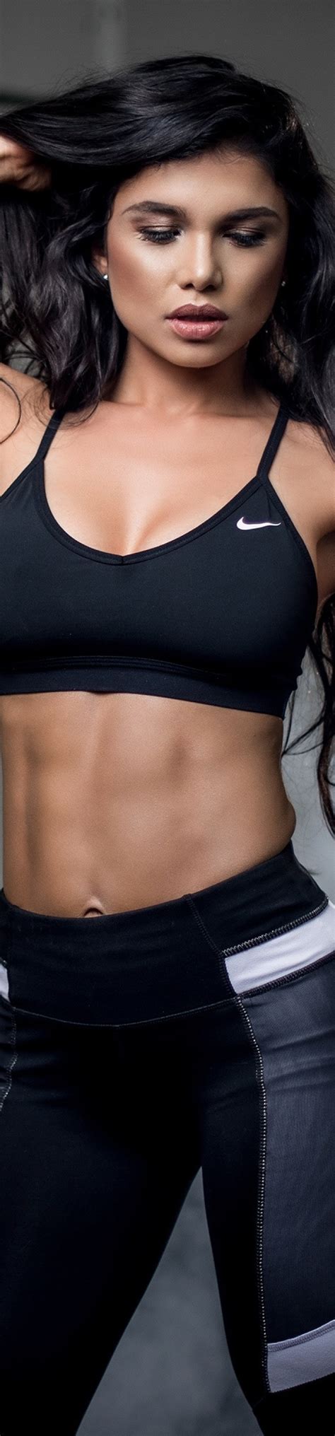 700x3000 Fitness Model Black Dress 700x3000 Resolution Wallpaper Hd