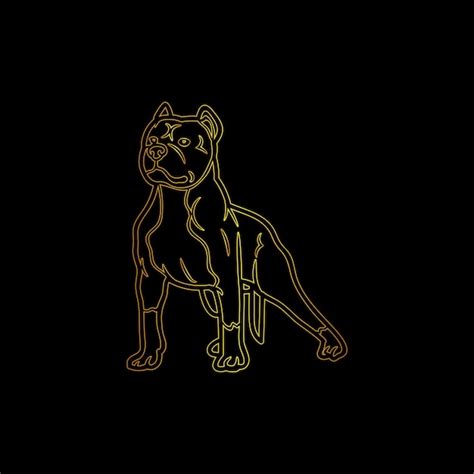 Un Chien Jaune Sur Fond Noir Vecteur Premium