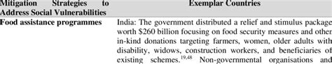 Mitigation Strategies To Address Social Vulnerabilities And Exemplar