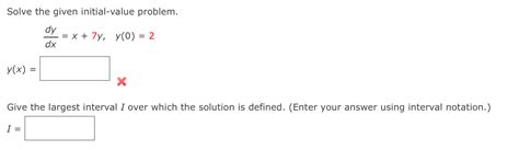 Solve The Given Initial Value