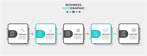아이콘과 5가지 옵션 또는 단계가 있는 벡터 인포그래픽 비즈니스 일러스트 디자인 템플릿입니다 비즈니스 컨셉을 위한 인포그래픽 프레젠테이션 배너 워크플로 레이아웃 프로세스