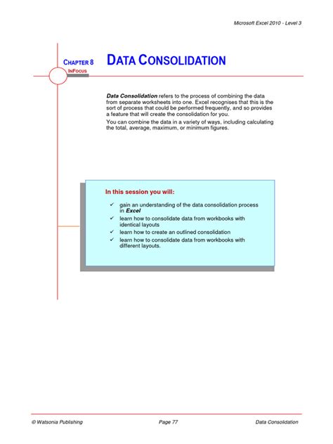 08 Data Consolidation Pdf Microsoft Excel Worksheet