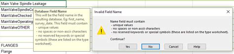 Solved How Do I Turn OFF Invalid Field Name And Databa Esri Community