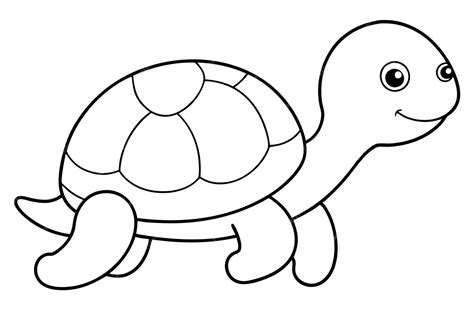 Cute Turtle Line Art Vector Illustration Premium Ai Generated Vector
