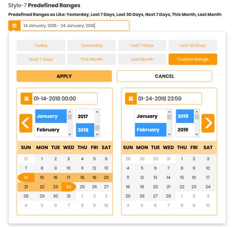 Daterange Multipurpose Responsive Date Range Picker By Mgscoder Codecanyon