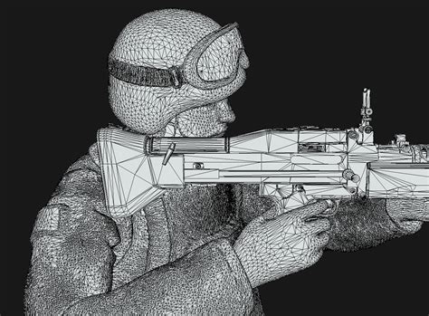 Stl File 75th Ranger Crouching Aiming Us Army・3d Print Design To Download・cults