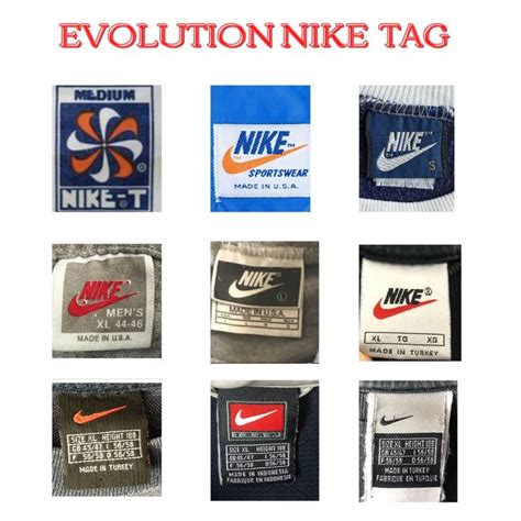 Évolution Nike tag nike nikevintage nikeretro Nike vintage Nike