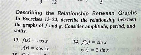 solved 3 12 5 describing the relationship between graphs in exercises