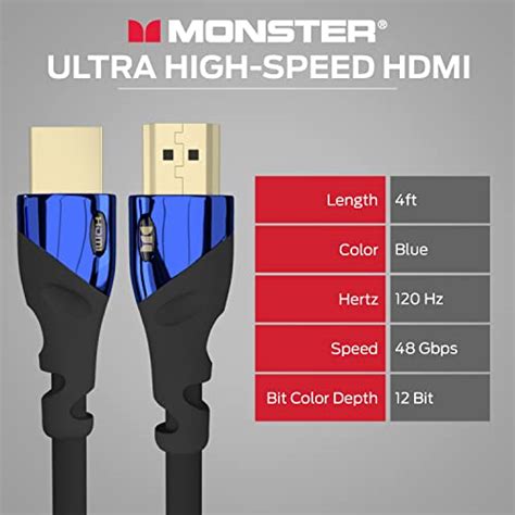Monster 8k Hdmi Cable Ultra High Speed Cobalt 21 Cable 48gbps With