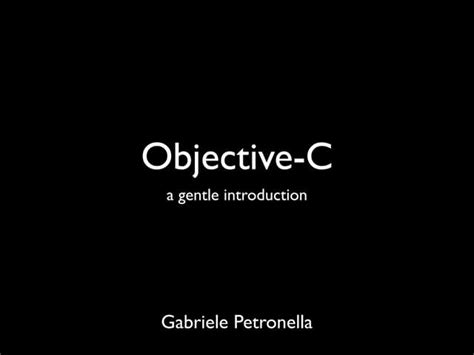 Objective C A Gentle Introduction Key