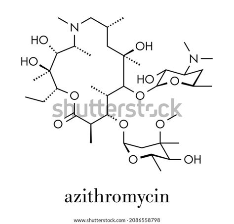 Azithromycin Antibiotic Drug Macrolide Class Molecule Stock Vector