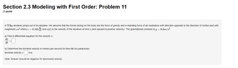 solved section 2 3 modeling with first order problem 11 1