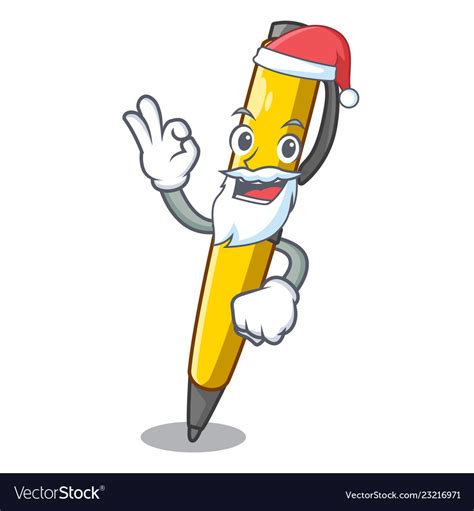 Santa Antique Ink Pen Shape On Cartoon Royalty Free Vector