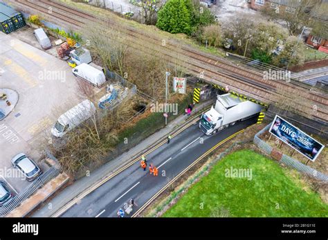 A Lorry Crashes Into A Railway Bridge On The Busy Anchor Road A Lorry