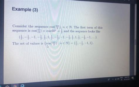 Solved Example Consider The Sequence Cos N N The Chegg