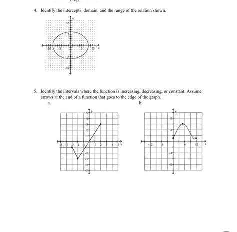 solved 4 identify the intercepts domain and the range of