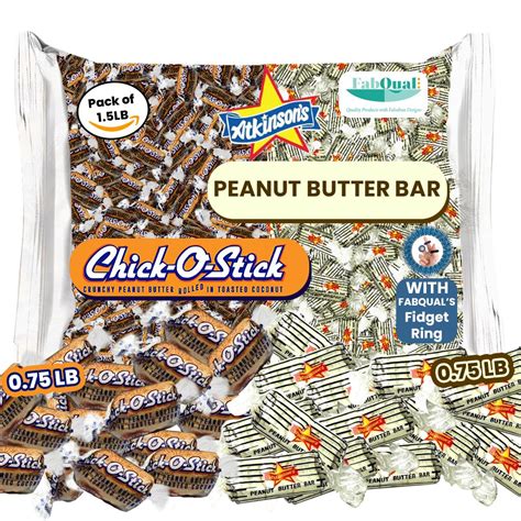 Fabquals Combo Pack Of 1 5lb 96 Count Atkinson Peanut Butter Bars Candy Old