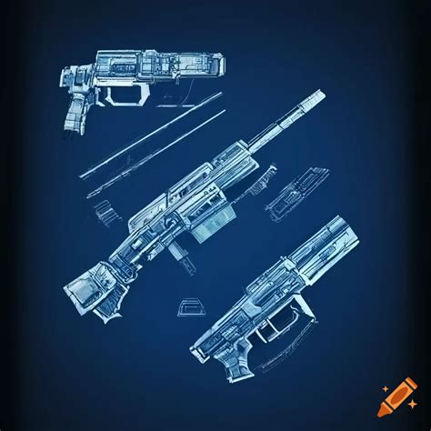 Detailed Blueprint Of A Sci Fi Weapons System On Craiyon