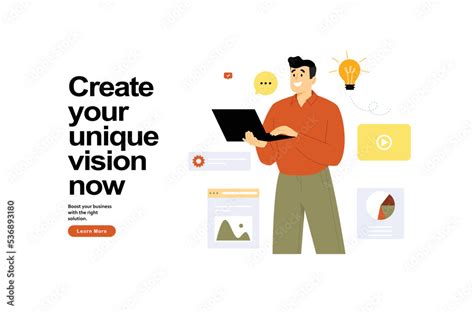 Web Page Design Template For Designing And Programming Vector Illustration Man Working On