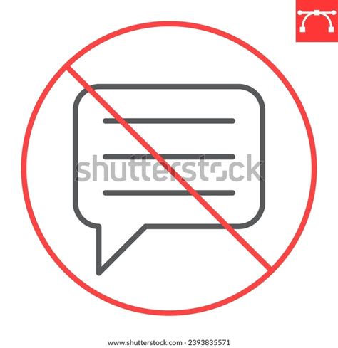 No Message Line Icon Prohibition Forbidden Stock Vector Royalty Free