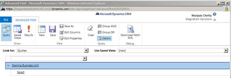 Dynamics CRM 2013 Advanced Find Custom Queries Saving Personal Views Magnetism Solutions NZ