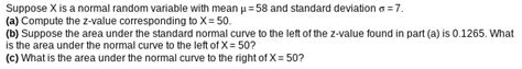 solved suppose x is a normal random variable with mean μ 58