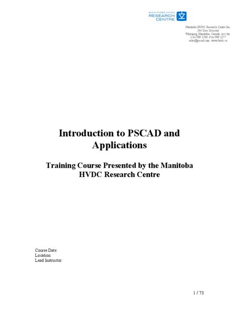 pscad introduction pdf transformer capacitor
