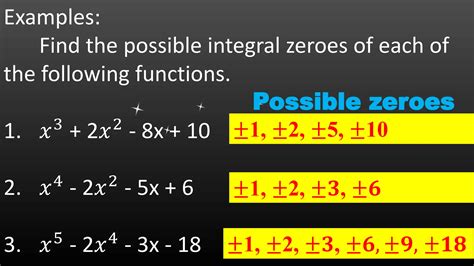 Zero Theorem And Rational Roots Presentation Pdf Physics Science