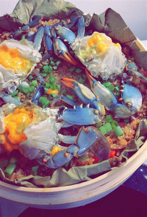 Cantonese Steamed Blue Crab Over Glutinous Fried Rice R Seafood
