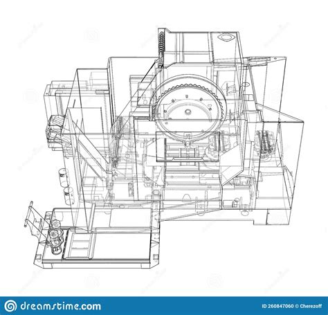 Metalworking Cnc Milling Machine Vector Stock Illustration