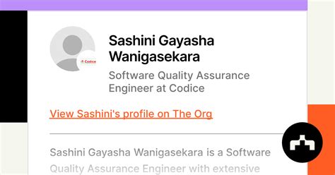 Sashini Gayasha Wanigasekara Software Quality Assurance Engineer At