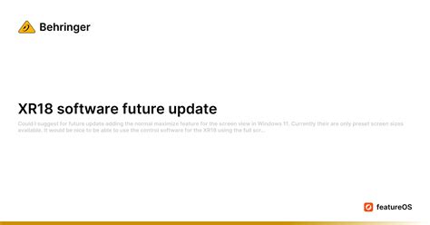 Xr18 Software Future Update Behringer