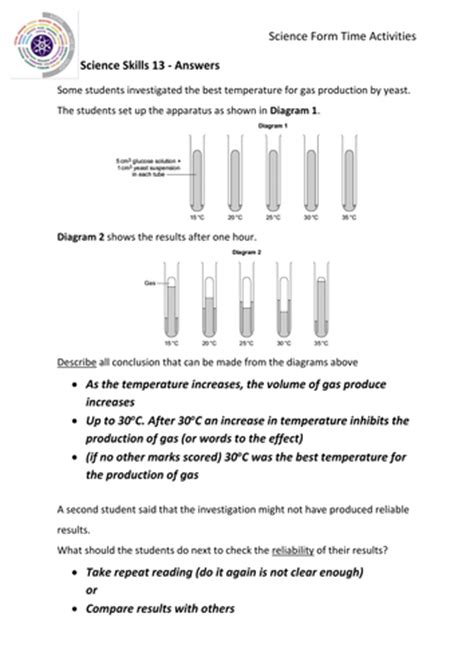 Science Exam Skills Graphs Tables Diagrams Formulae Teaching Resources