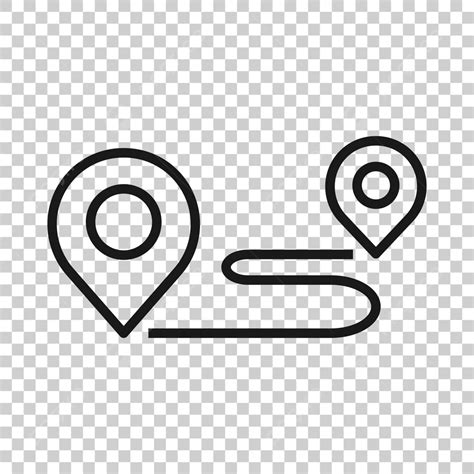 Flat Map Pin Icon For Gps Navigation Linear Travel Geography Vector Linear Travel Geography